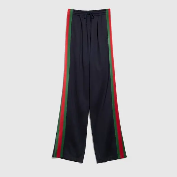 Gucci Silk Cotton Jersey Sportswear Pants With Web