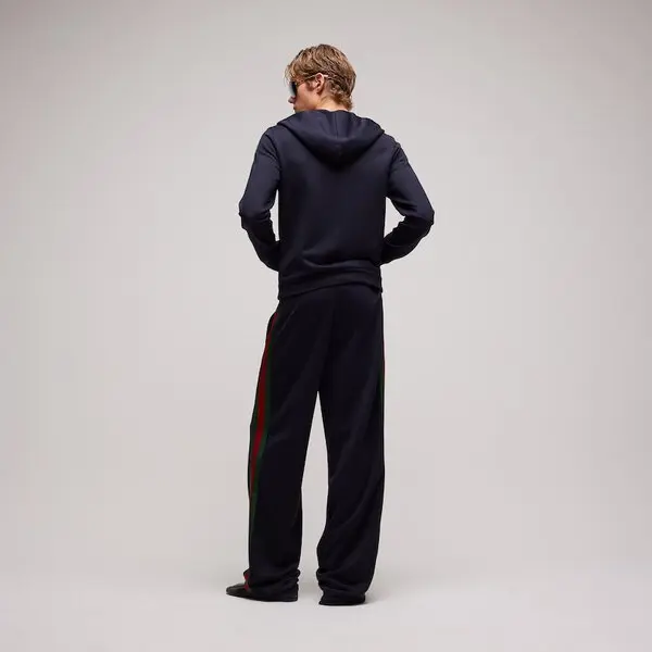 Gucci Silk Cotton Jersey Sportswear Pants With Web