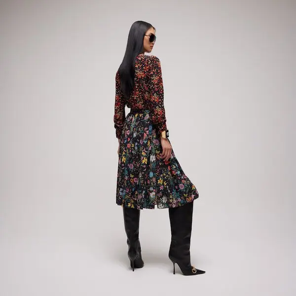 Gucci Printed Silk Shirt With Self-tie Bow