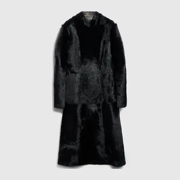 Gucci Long Hair Cow Hide Coat - Black