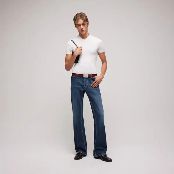 Gucci Stretch Cotton Denim Pants - Blue