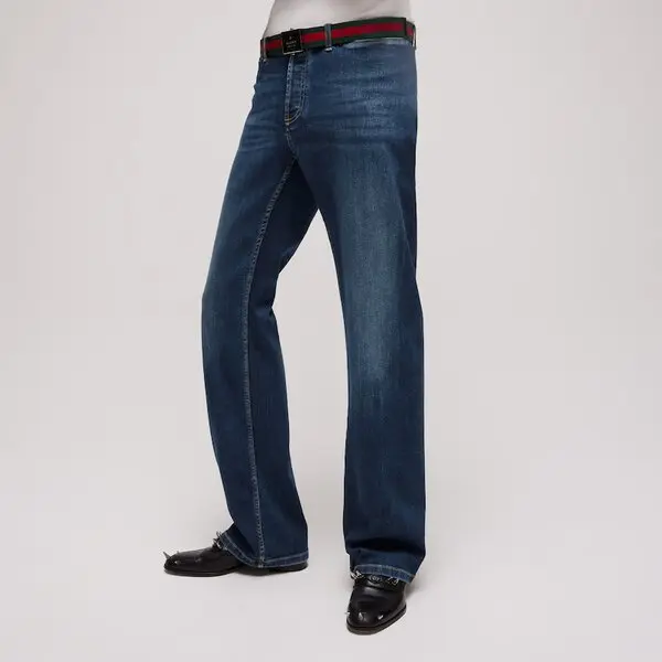 Gucci Stretch Cotton Denim Pants - Blue