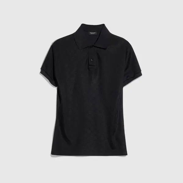 Gucci Gg Technical Jersey Jacquard Polo Shirt