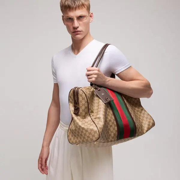 Gucci Gg Duffle Bag With Web
