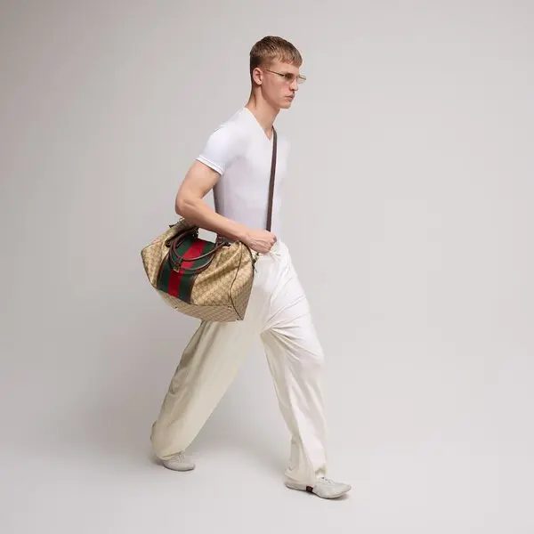 Gucci Gg Duffle Bag With Web