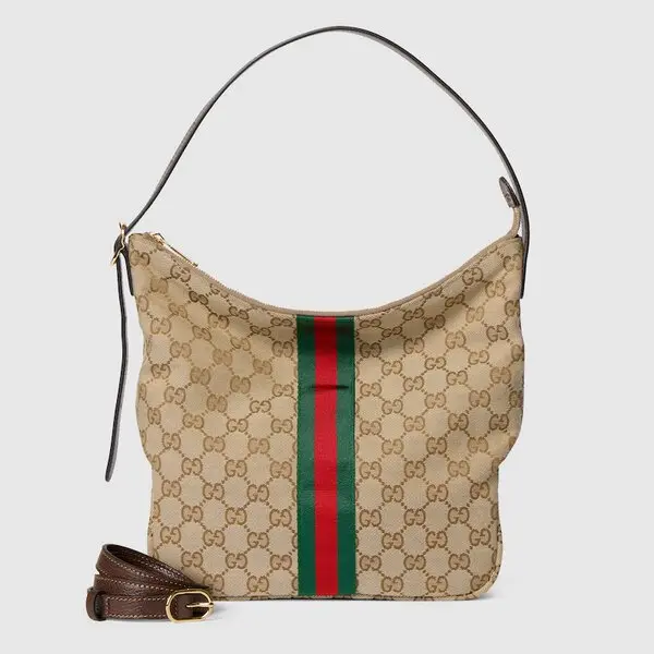 Gucci Gg Canvas Lunetta Medium Crossbody Bag - Beige