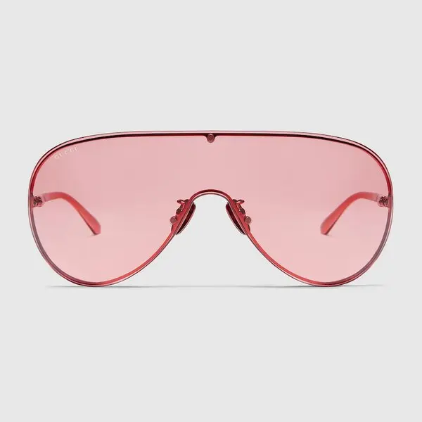 Gucci Mask Frame Sunglasses With Logo