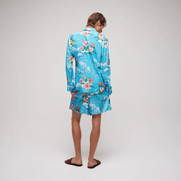 Gucci Printed Silk Twill Shorts
