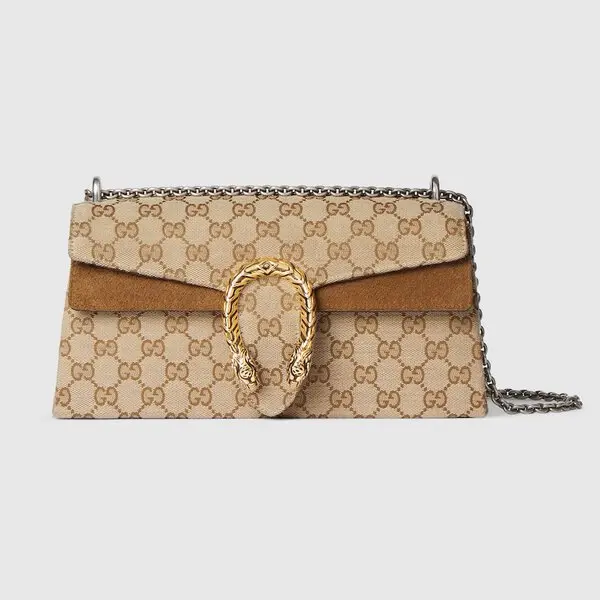 Gucci Dionysus Medium Shoulder Bag Gg Canvas - Beige