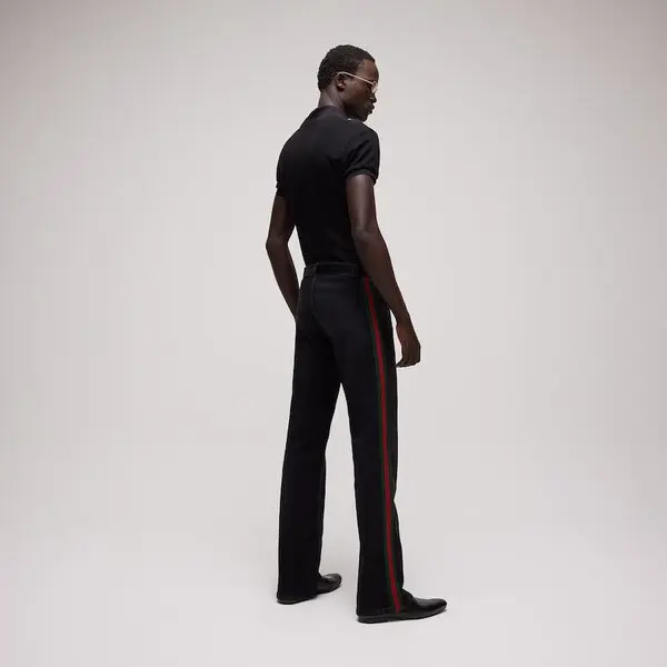 Gucci Cotton Denim Pants With Web