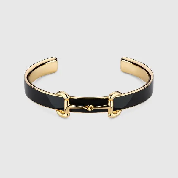 Gucci Horsebit Bangle Bracelet With Enamel - Gold-toned Metal