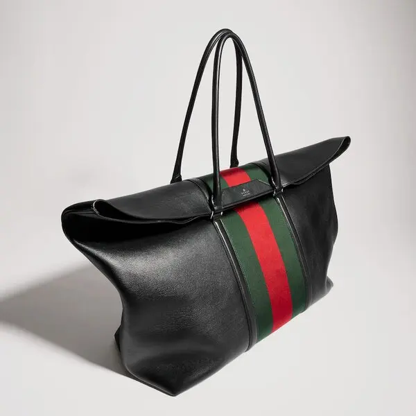 Gucci Mega Web Trademark Medium Duffle Bag Leather