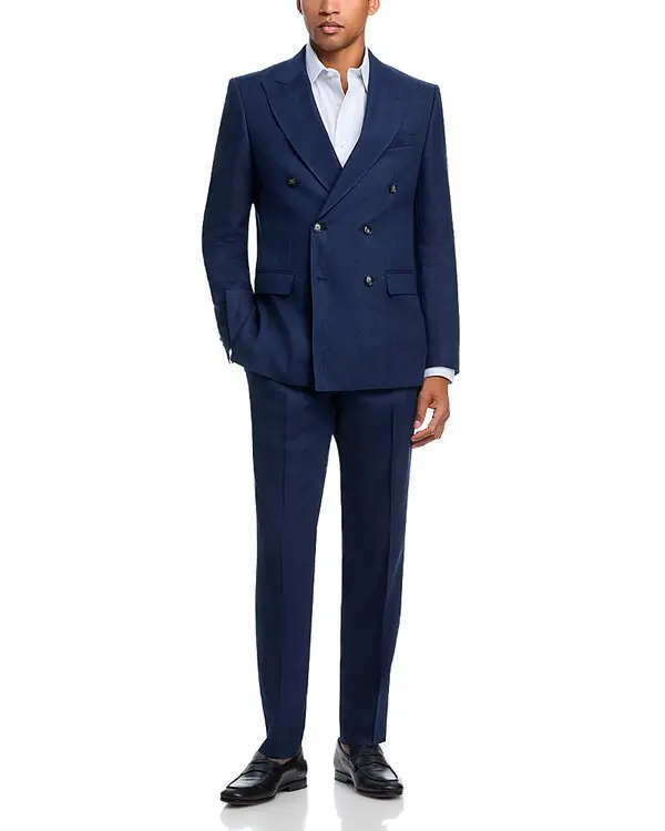 BOSS Slim Fit Double Breasted Suit - Dark Blue