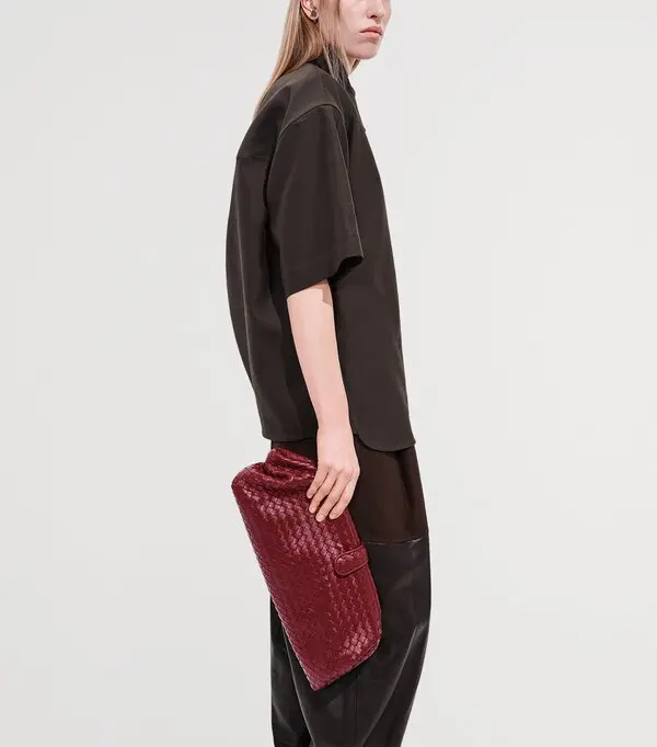Bottega Veneta Leather Lauren 1979 Clutch - Red