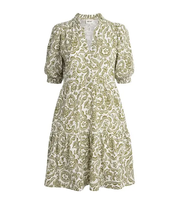 ME+EM Floral Paisley Tiered Mini Dress
