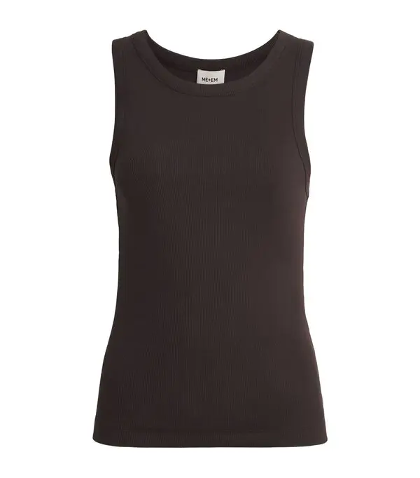 ME+EM Stretch-cotton Tank Top - Brown