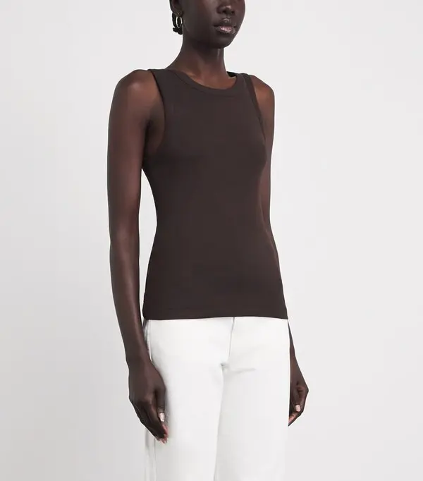ME+EM Stretch-cotton Tank Top - Brown