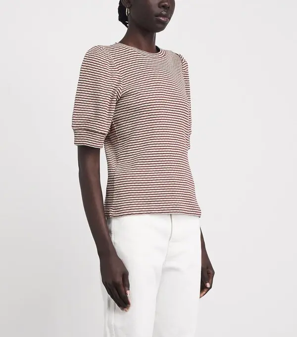 ME+EM Knitted Cotton Puff-sleeve T-shirt