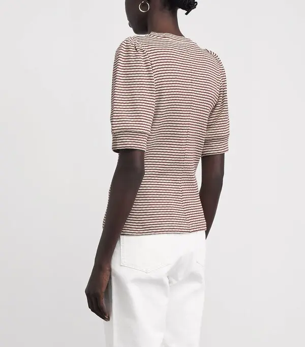 ME+EM Knitted Cotton Puff-sleeve T-shirt