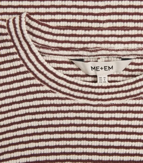 ME+EM Knitted Cotton Puff-sleeve T-shirt