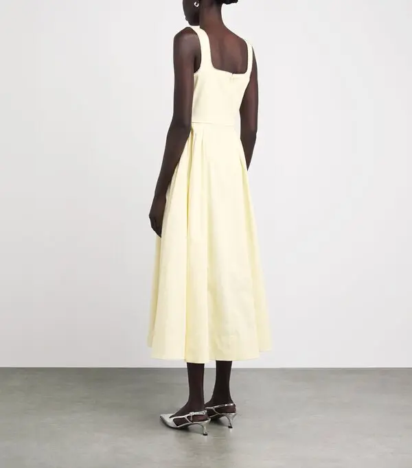 Maje Stretch-cotton Rhinestone-trim Midi Dress