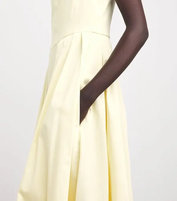 Maje Stretch-cotton Rhinestone-trim Midi Dress