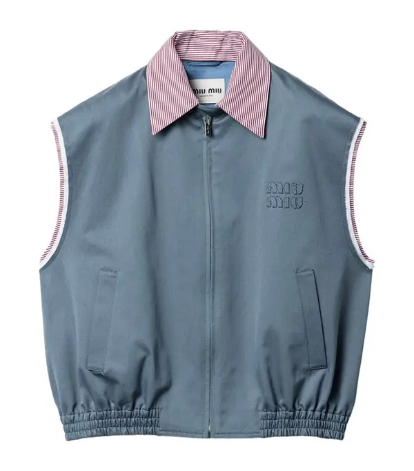 Miu Miu Cotton Chino Vest - Blue