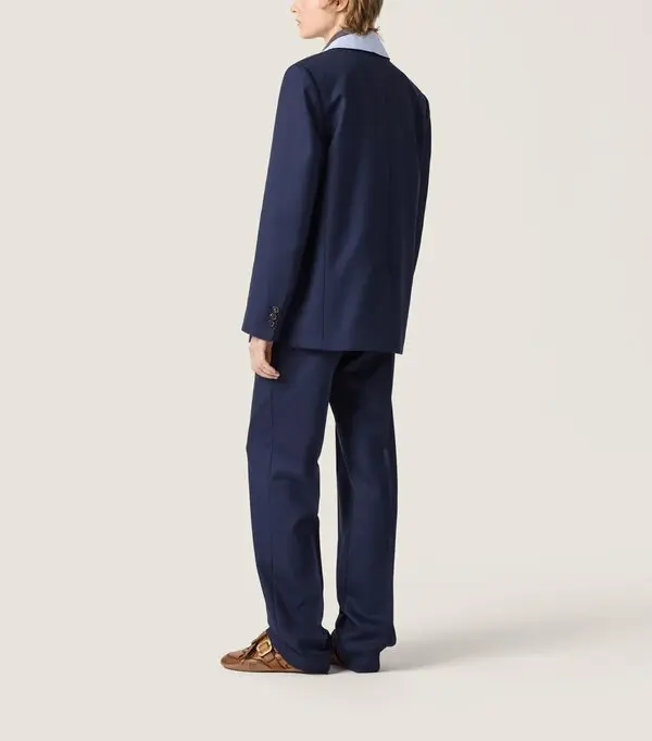 Miu Miu Fleece Wool Straight Trousers