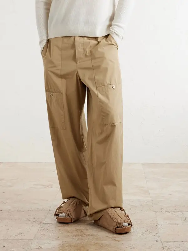 Visvim Christo Shaman Folk Suede Slides - Neutrals