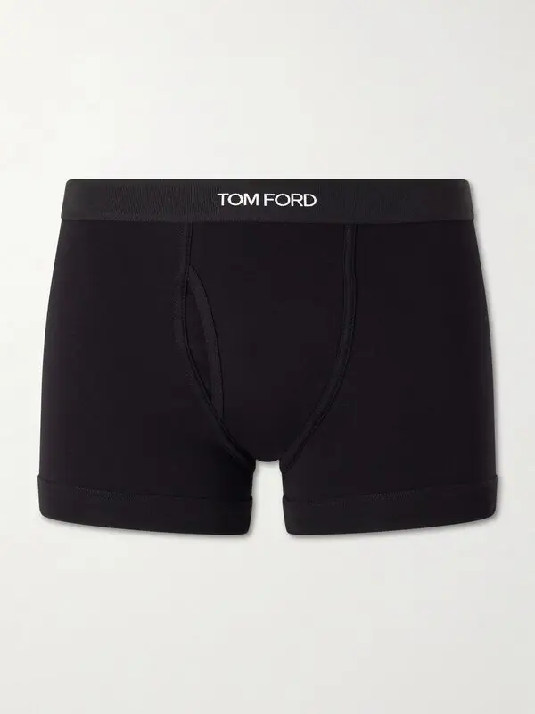 TOM FORD Stretch Cotton-blend Jersey Boxer Briefs - Black