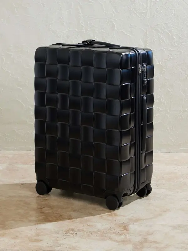 Bottega Veneta Odyssey Leather-trimmed Intrecciato Polycarbonate Suitcase - Black