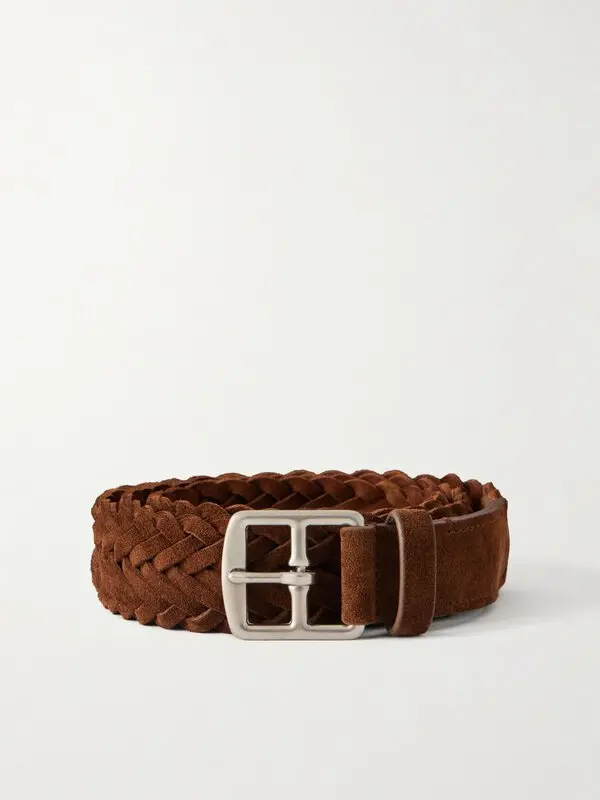 Officine Creative 3cm Woven Suede Belt - Brown