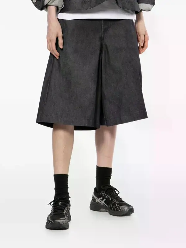 Comme Des Garçons Wide-leg Denim Shorts - Blue
