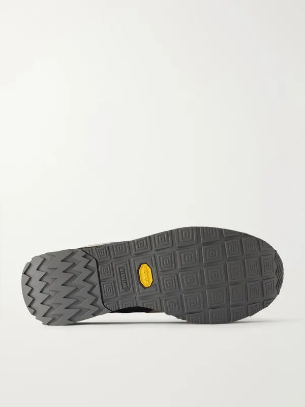 Visvim Fkt Runner Leather And Suede-trimmed Sneakers - Black