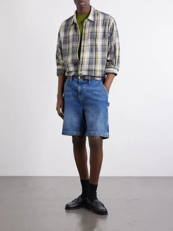 CORRIDOR Straight-leg Denim Shorts - Blue
