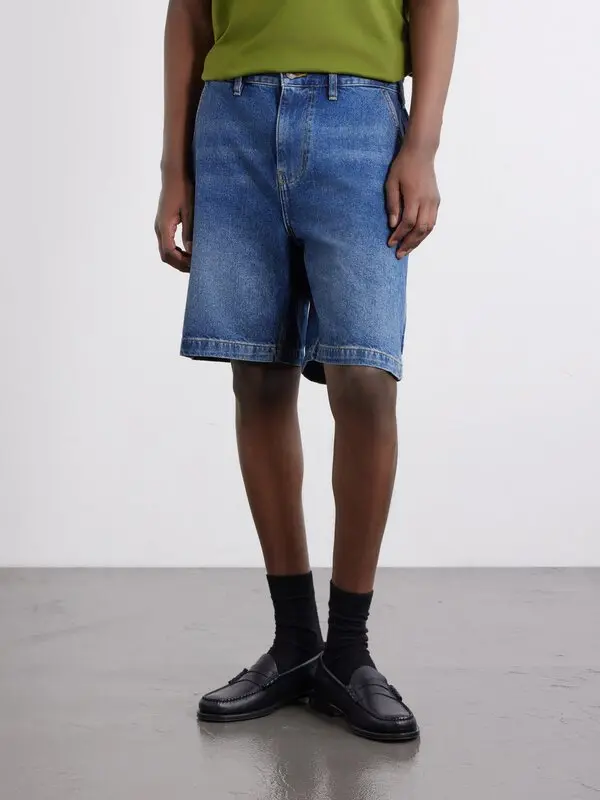 CORRIDOR Straight-leg Denim Shorts - Blue