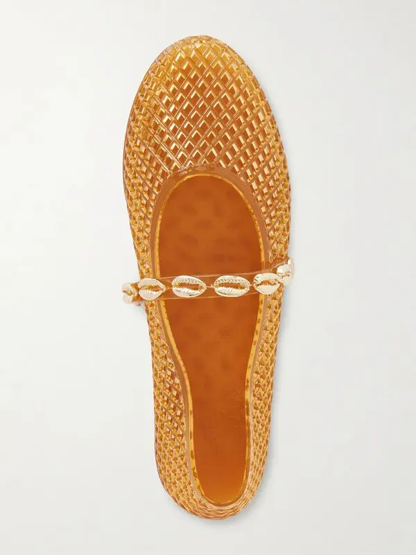 ANCIENT GREEK SANDALS Iro Shell-embellished Flats - Orange