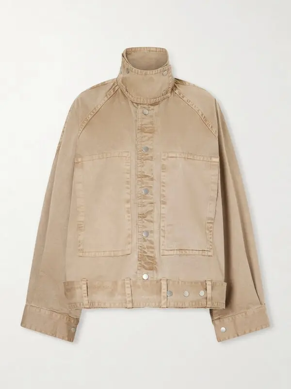 Co Belted Cotton-gabardine Jacket - Brown