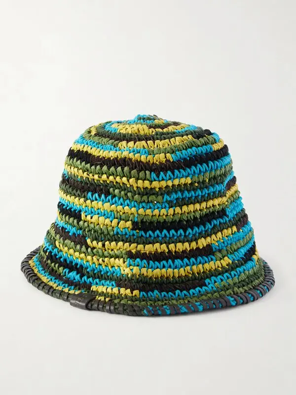 Staud Meyers Raffia Bucket Hat - Blue