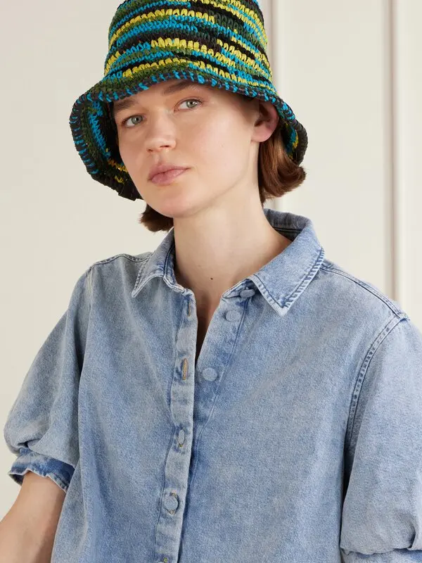 Staud Meyers Raffia Bucket Hat