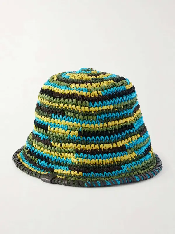 Staud Meyers Raffia Bucket Hat - Turquoise