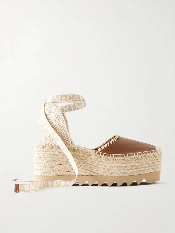 Stella McCartney Gaia Espadrille Wedges - Brown