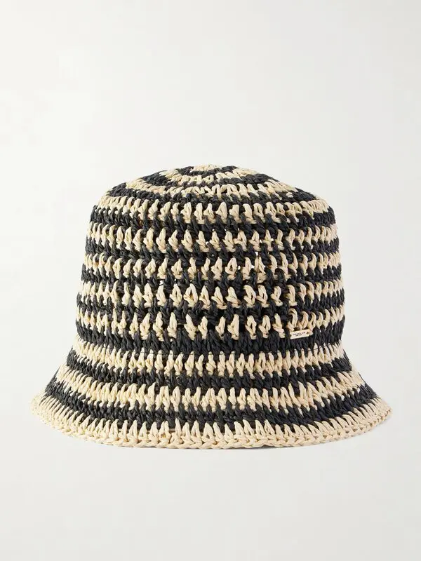 Eugenia Kim Jonah Striped Straw Bucket Hat - Neutrals