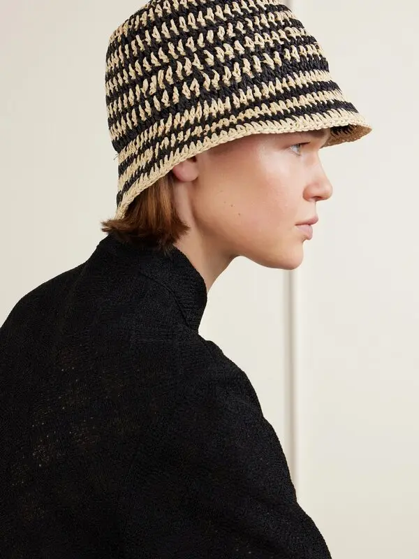 Eugenia Kim Jonah Striped Straw Bucket Hat - Neutrals