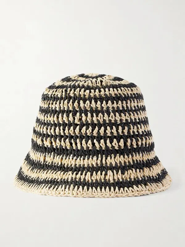 Eugenia Kim Jonah Striped Straw Bucket Hat - Neutrals