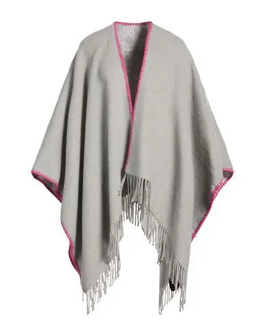 Maje Knitted Jacquard Cape - Grey