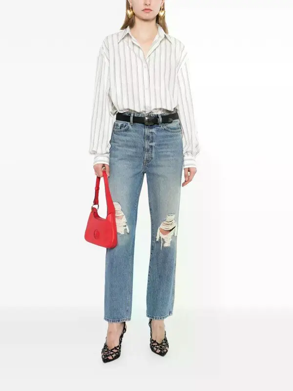 Versace Striped Button Down Shirt - White
