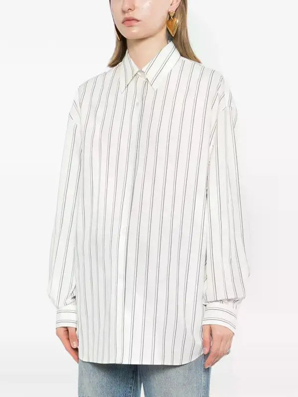 Versace Striped Button Down Shirt - White