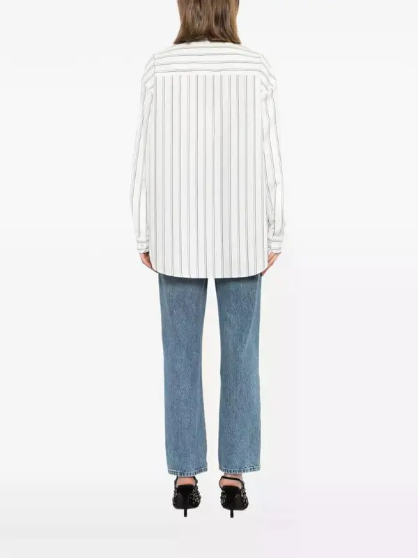 Versace Striped Button Down Shirt - White