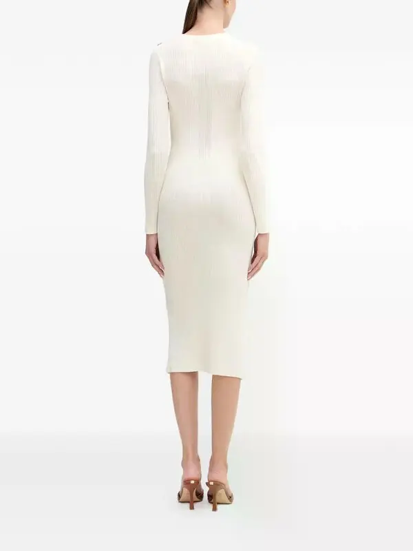 Guess Ribbed-knit Midi Dress - Neutrals